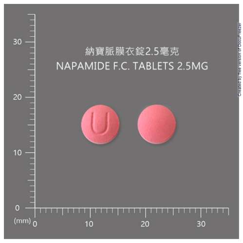 納寶脈膜衣錠2.5毫克的功效、成分、用法與用量