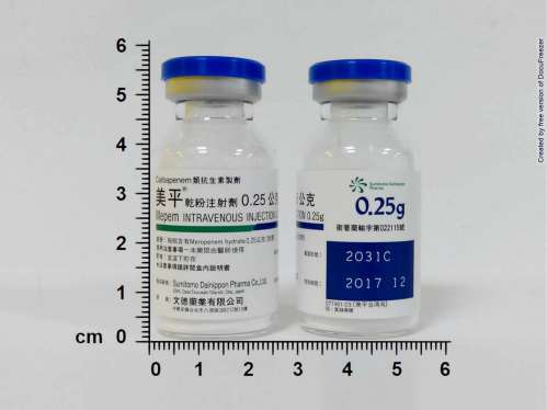 美平乾粉注射劑0．25、0．5公克的功效、成分、用法與用量